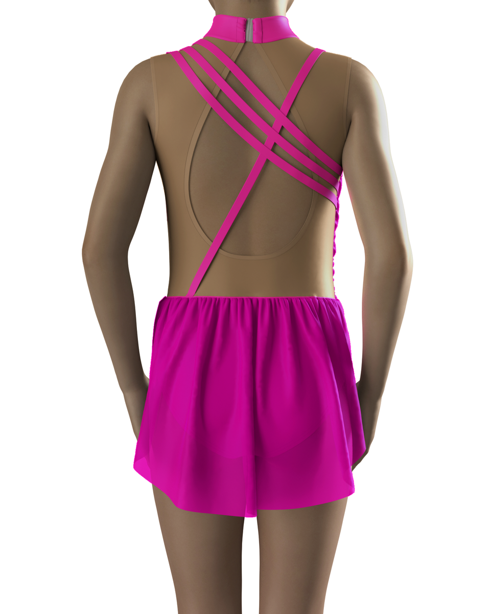 Anna Leotard Hot Pink Frilledneck Fashion